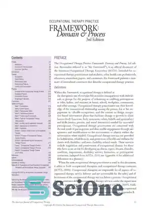 دانلود کتاب Occupational Therapy Practice Framework: Domain and Process – چارچوب تمرین کاردرمانی ...