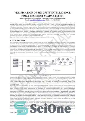دانلود کتاب Verification of security intelligence for a resilient SCADA system – تأیید اطلاعات ...